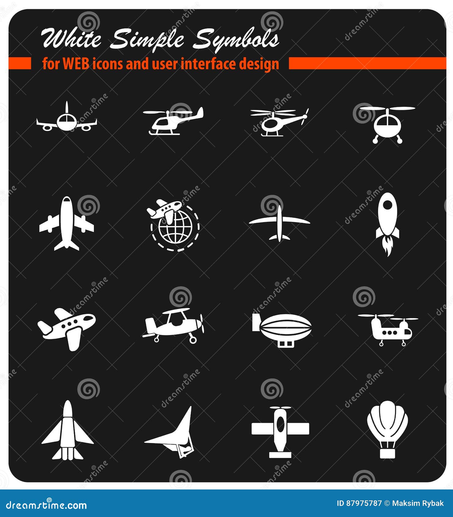 Air transport icon set stock illustration. Illustration of cute - 87975787