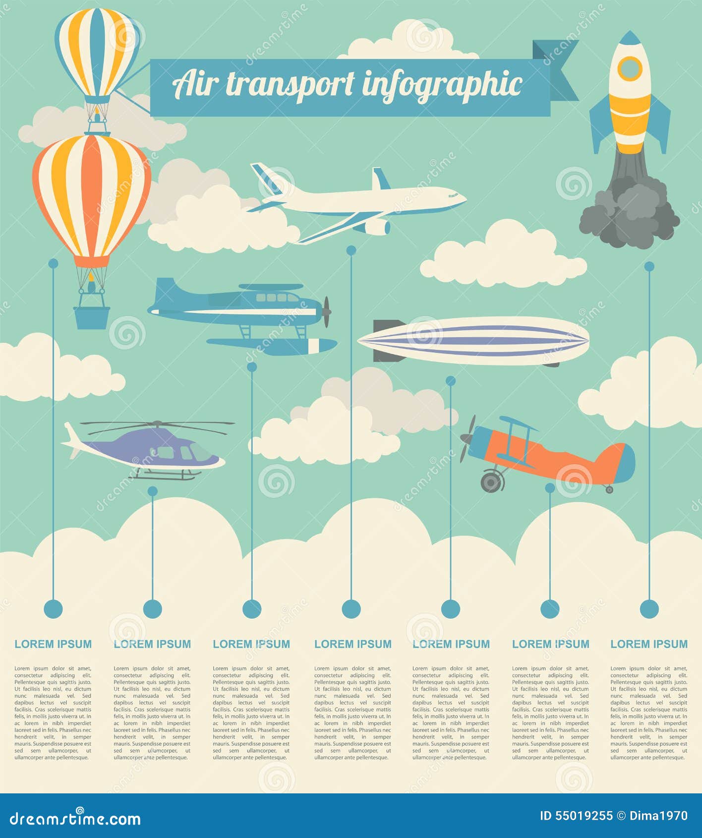 Air Transport Infographics Elements Stock Vector - Illustration of line ...