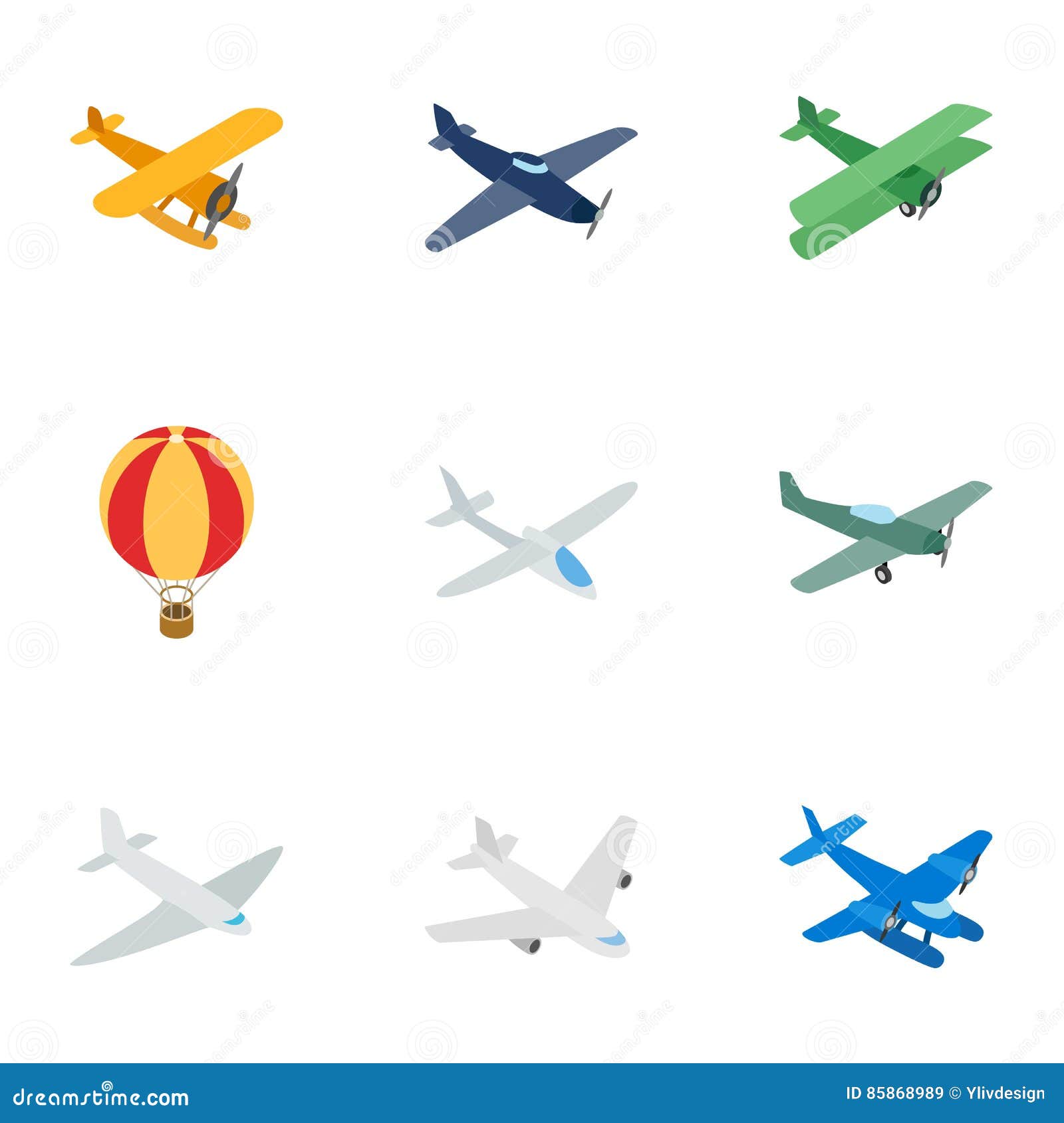 Air Transport Vehicles Icons, Isometric 3d Style Stock Vector ...