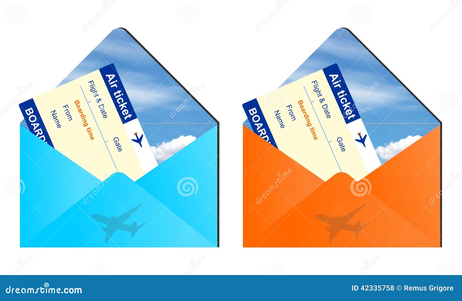 Air travel envelopes stock illustration. Illustration of airplane ...