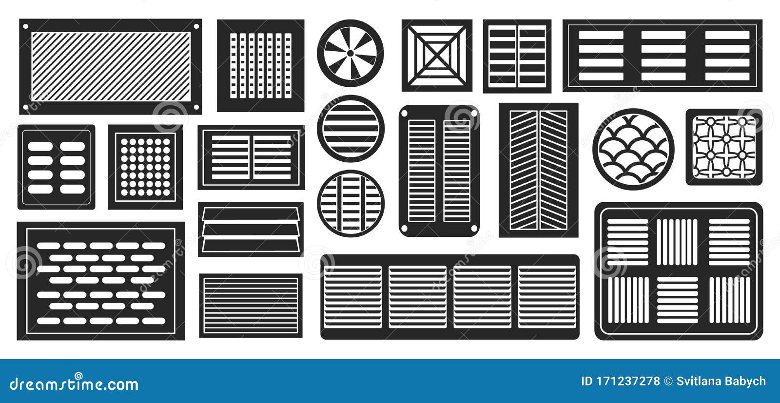 Air Vent Vector Black,simple Set Icon.Vector Illustration Ventilation ...