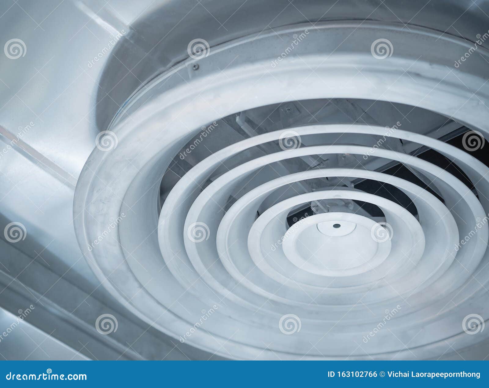 Air Ventilating Tube Installed on the Ceiling of the Office Building ...