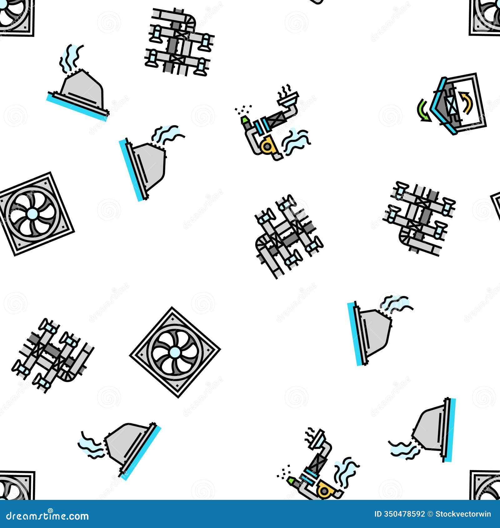 Air Ventilation Cold Fan Seamless Pattern Vector Stock Illustration ...