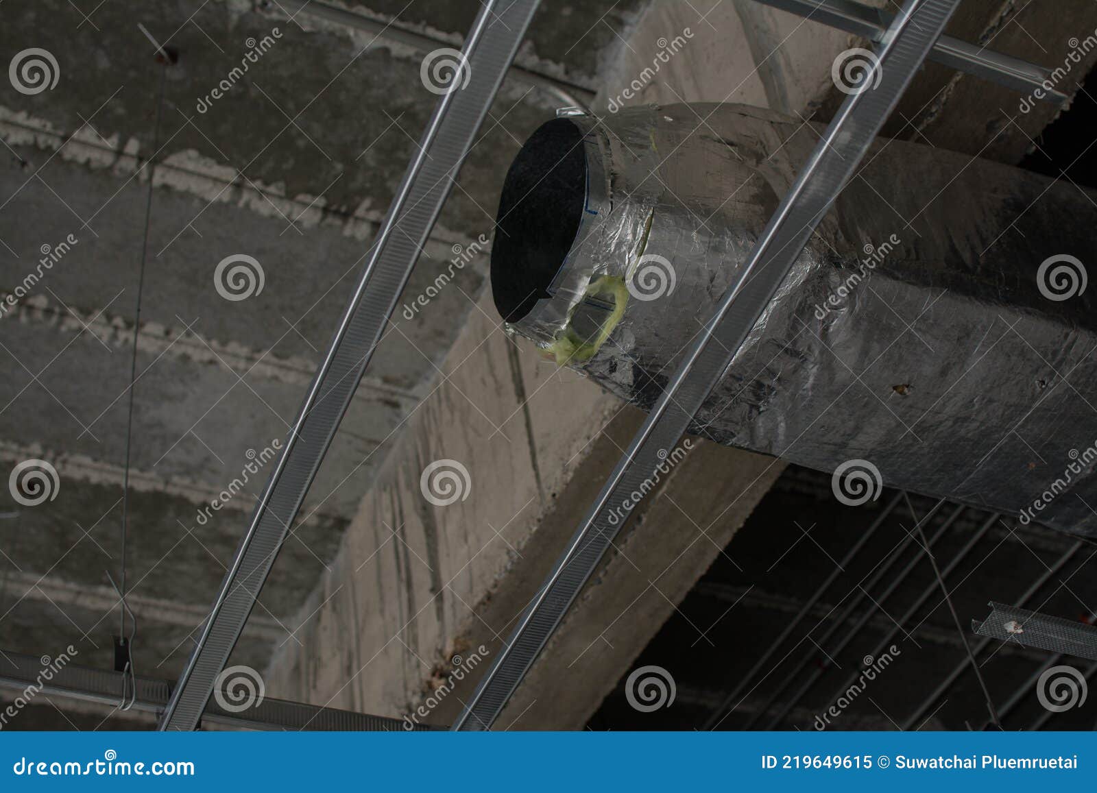 Ventilation Air Duct. Ventilation Pipes. Ventilation System. Overhead ...