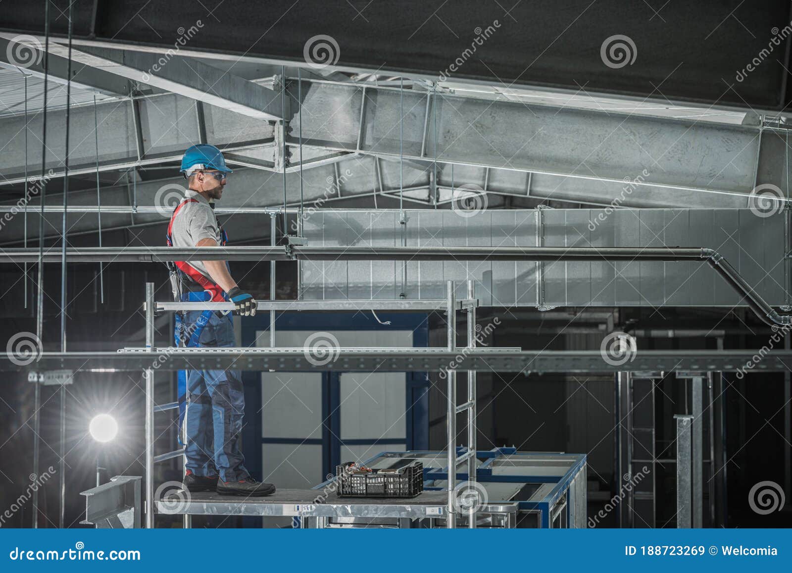 Air Ventilation Shaft Assembly in Warehouse Stock Image - Image of ...