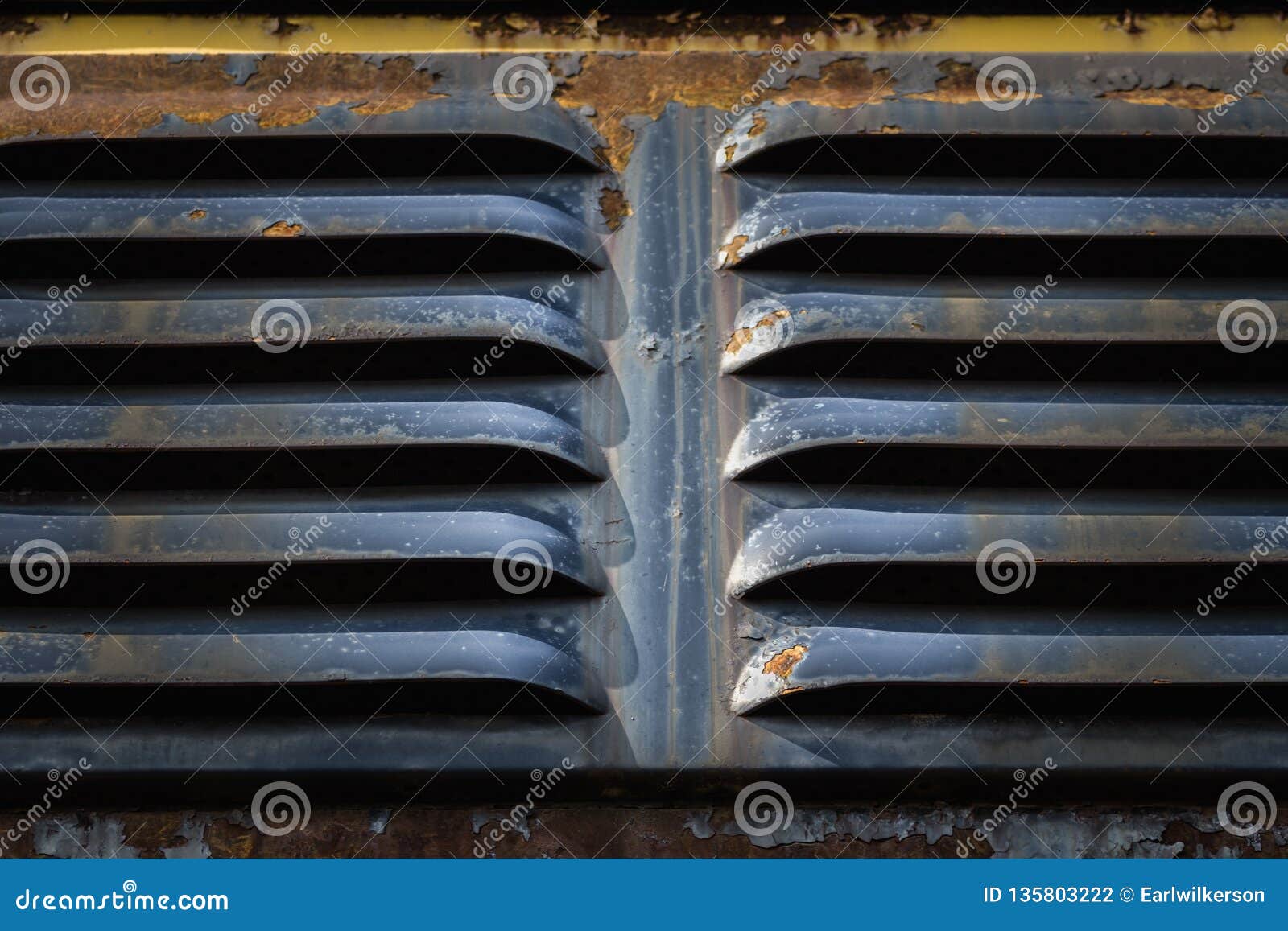 Air Vents On The Side Of An Old Rusty Rail Locomotive. Royalty-Free ...