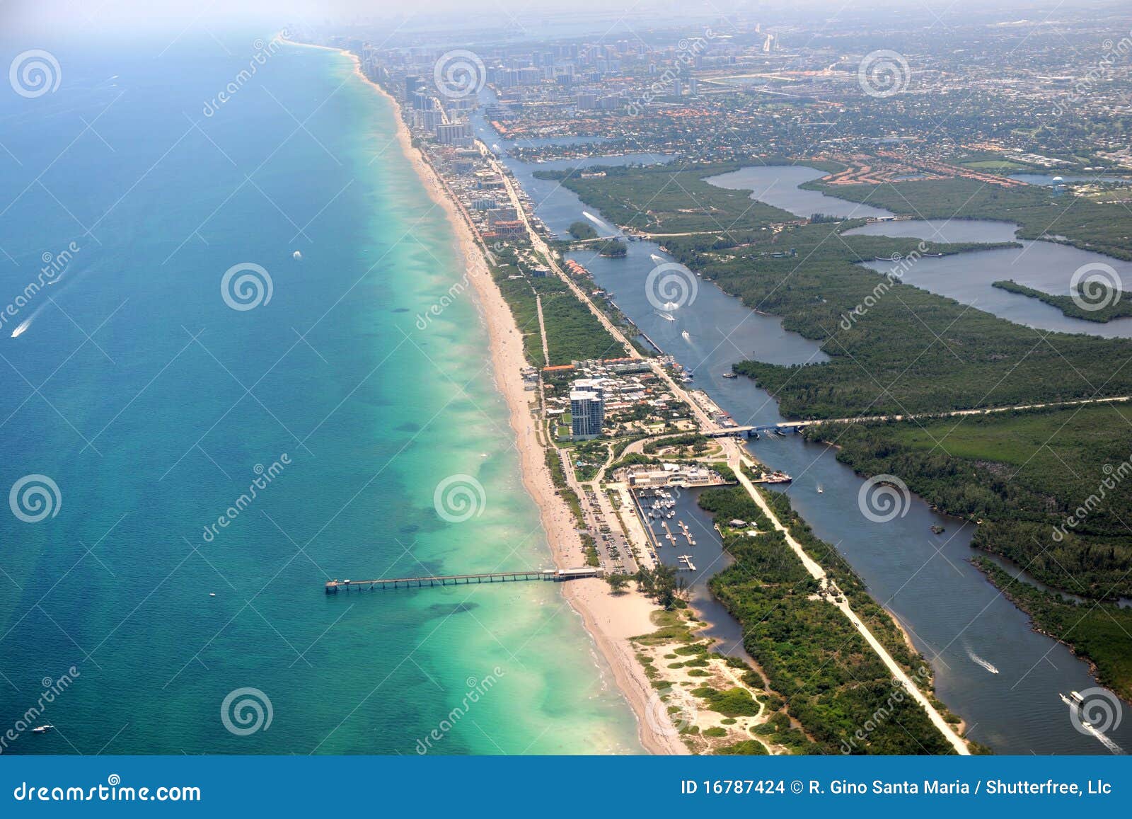 Air View of Miami Florida stock photo. Image of port - 16787424