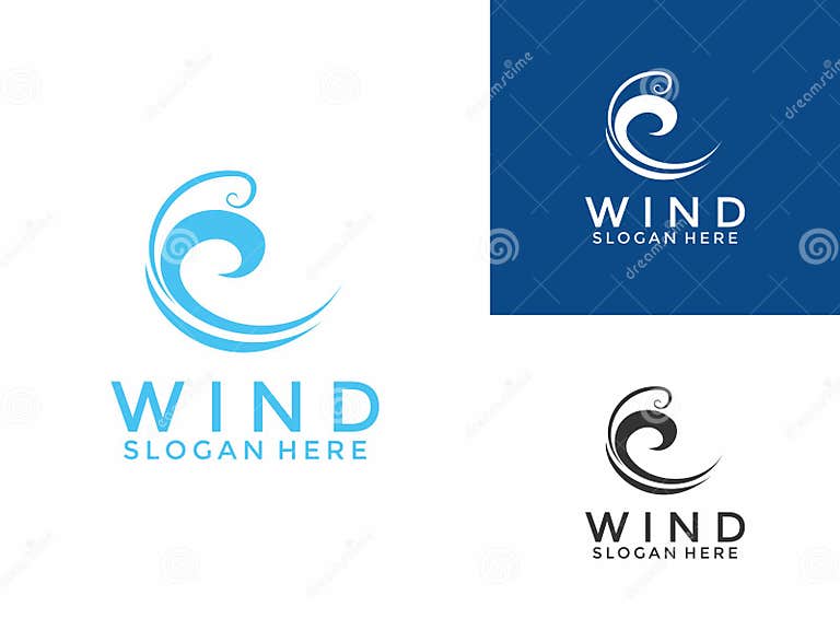 Air or Wind Symbol Logo Design Template. Abstract Wind Logo Vector ...