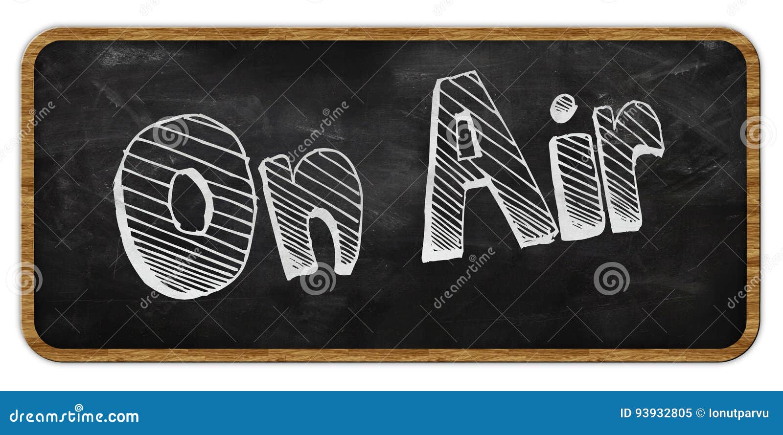 On AIR Written in Chalk on Blackboard. Wood Frame Stock Illustration ...