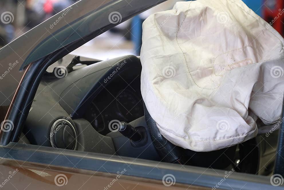 Airbag exploded stock photo. Image of auto, safety, repair - 82223580