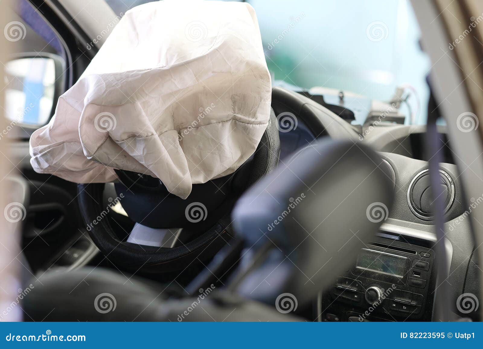 Airbag Exploded At Car Accident. Car Crash And Airbag Worked Well ...