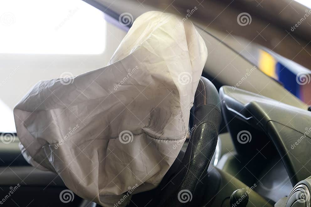 Airbag exploded stock image. Image of accident, metal - 82226415