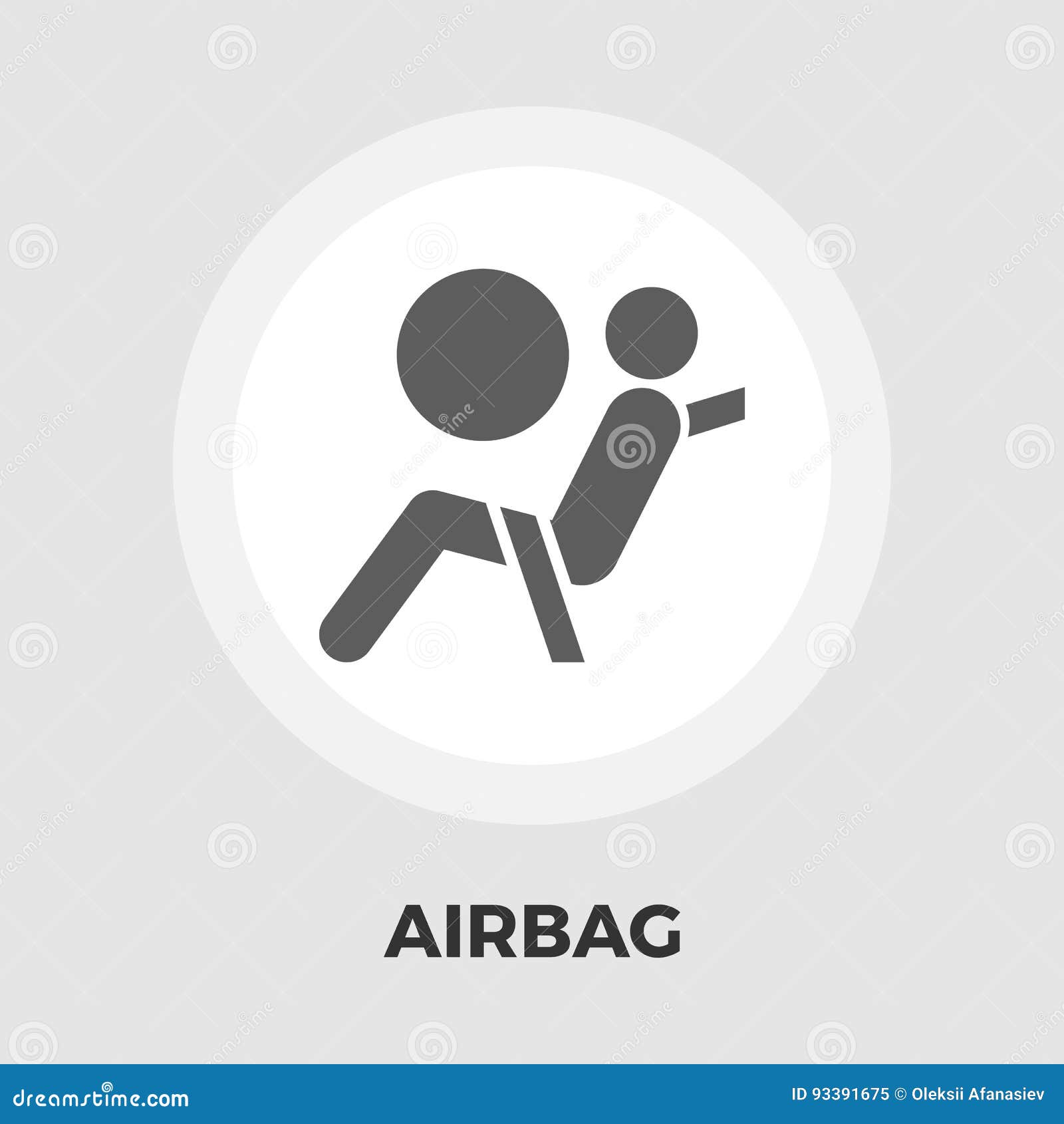 Airbag flat icon stock vector. Illustration of driver - 93391675