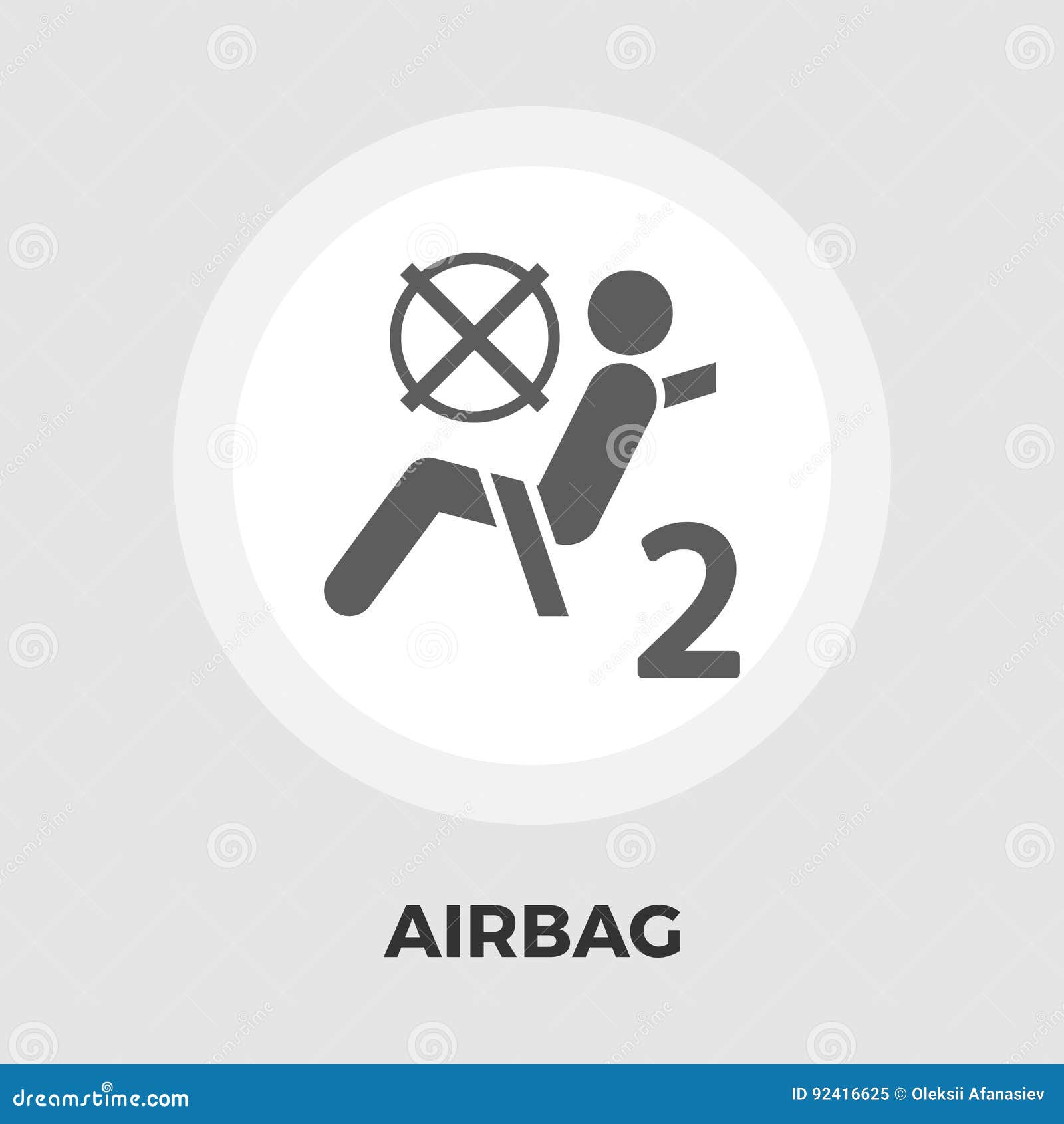 Airbag flat icon stock vector. Illustration of transportation - 92416625