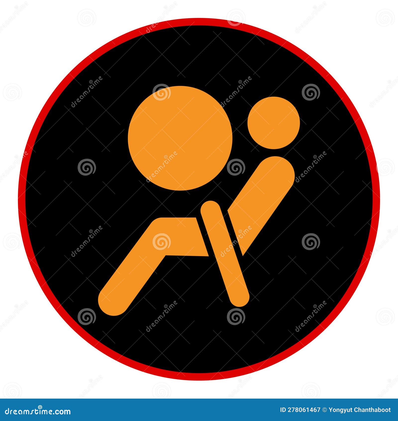 Airbag System Warning Light Symbol Sign, Vector Illustration, Isolate ...