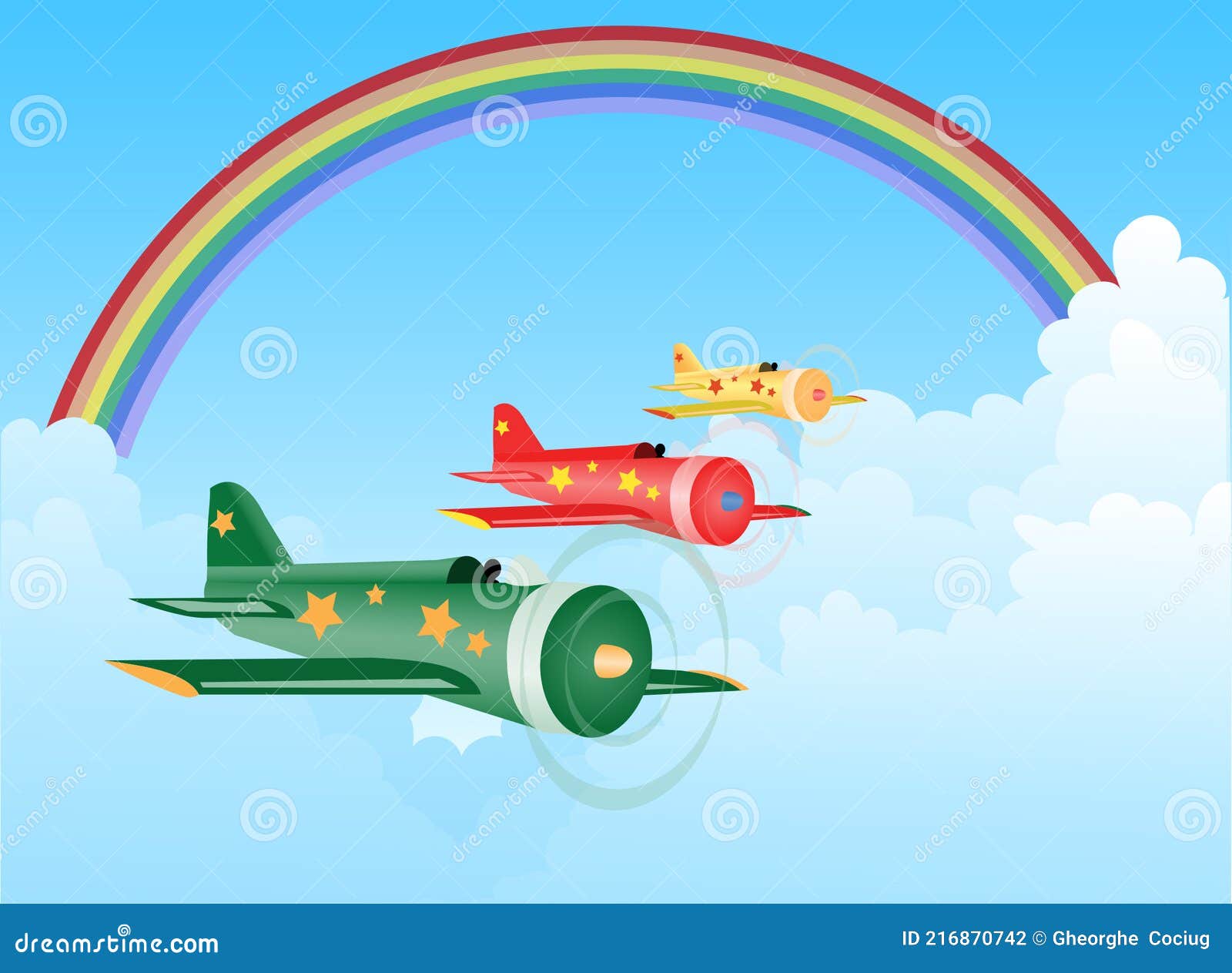 Illustration Of Aerobatics Half Loop With A Half Roll With Yellow ...