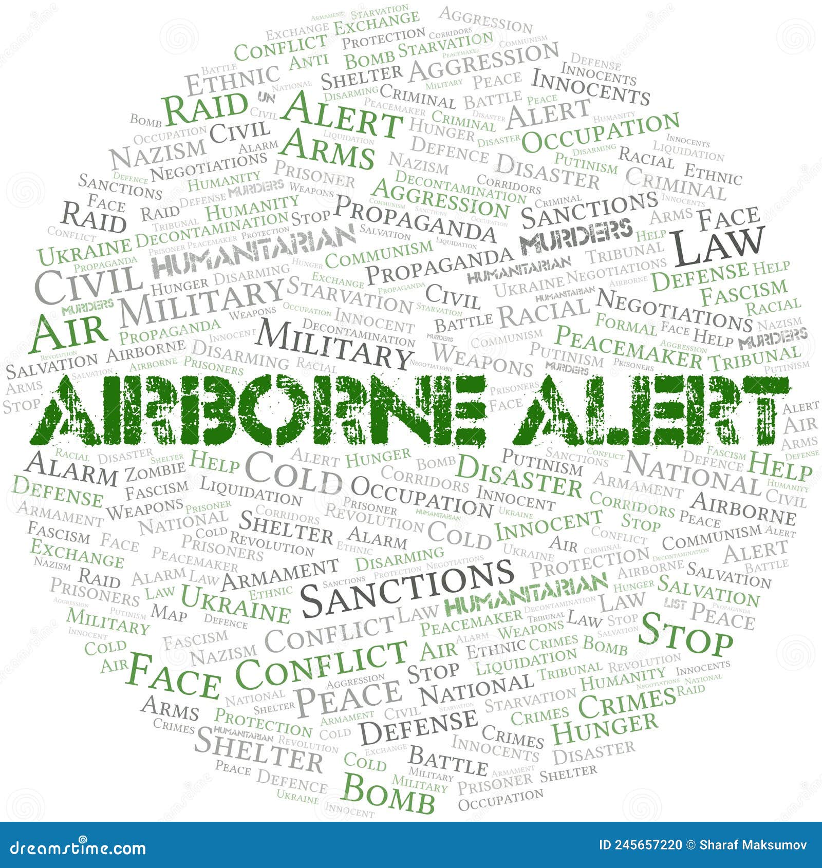 Airborne Alert Word Cloud. Vector Made with the Text only. Stock Vector ...