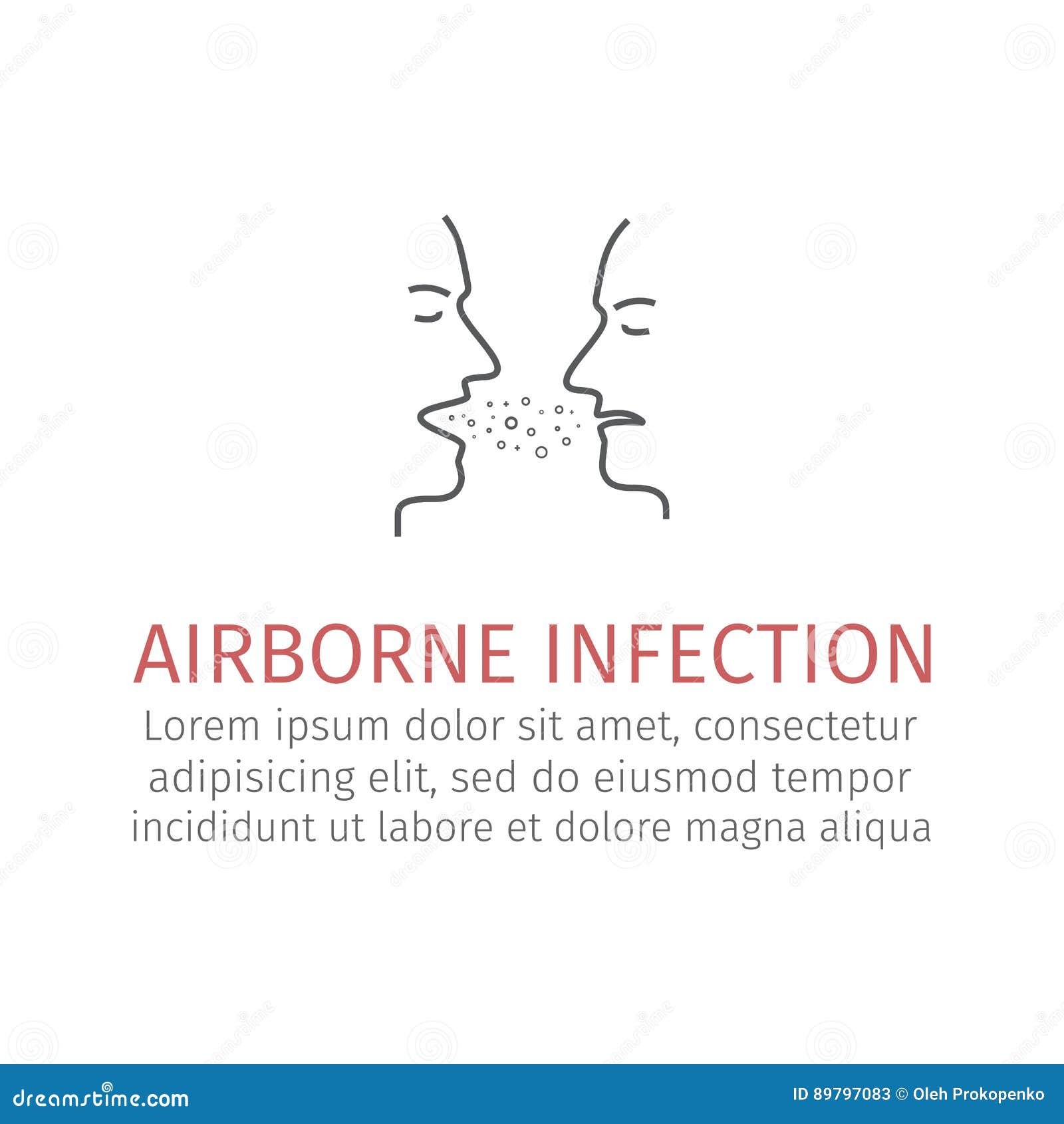 Airborne Infection. Line Icon. Vector Sign. Stock Illustration ...