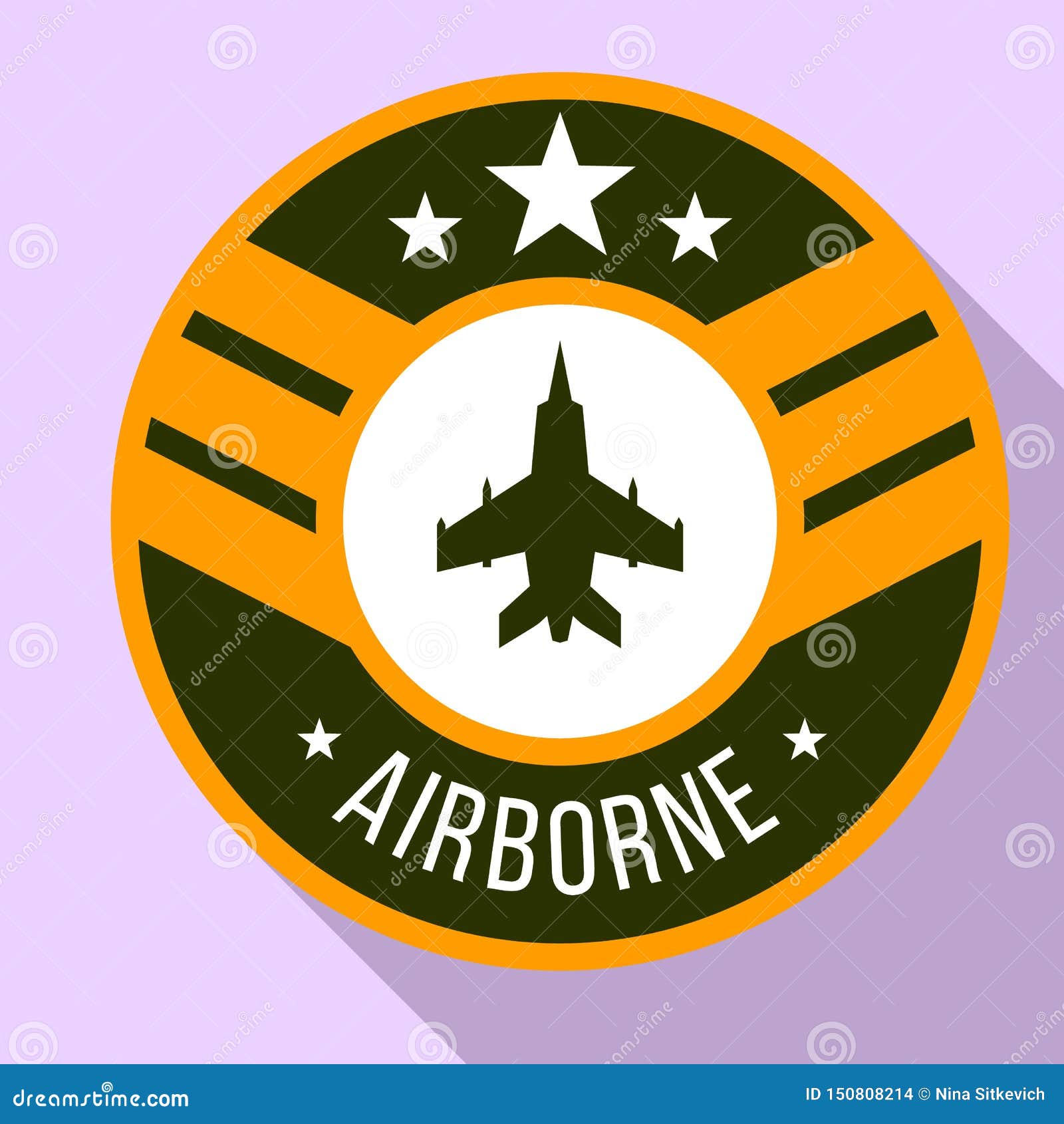 Airborne logo, flat style stock vector. Illustration of soldier - 150808214