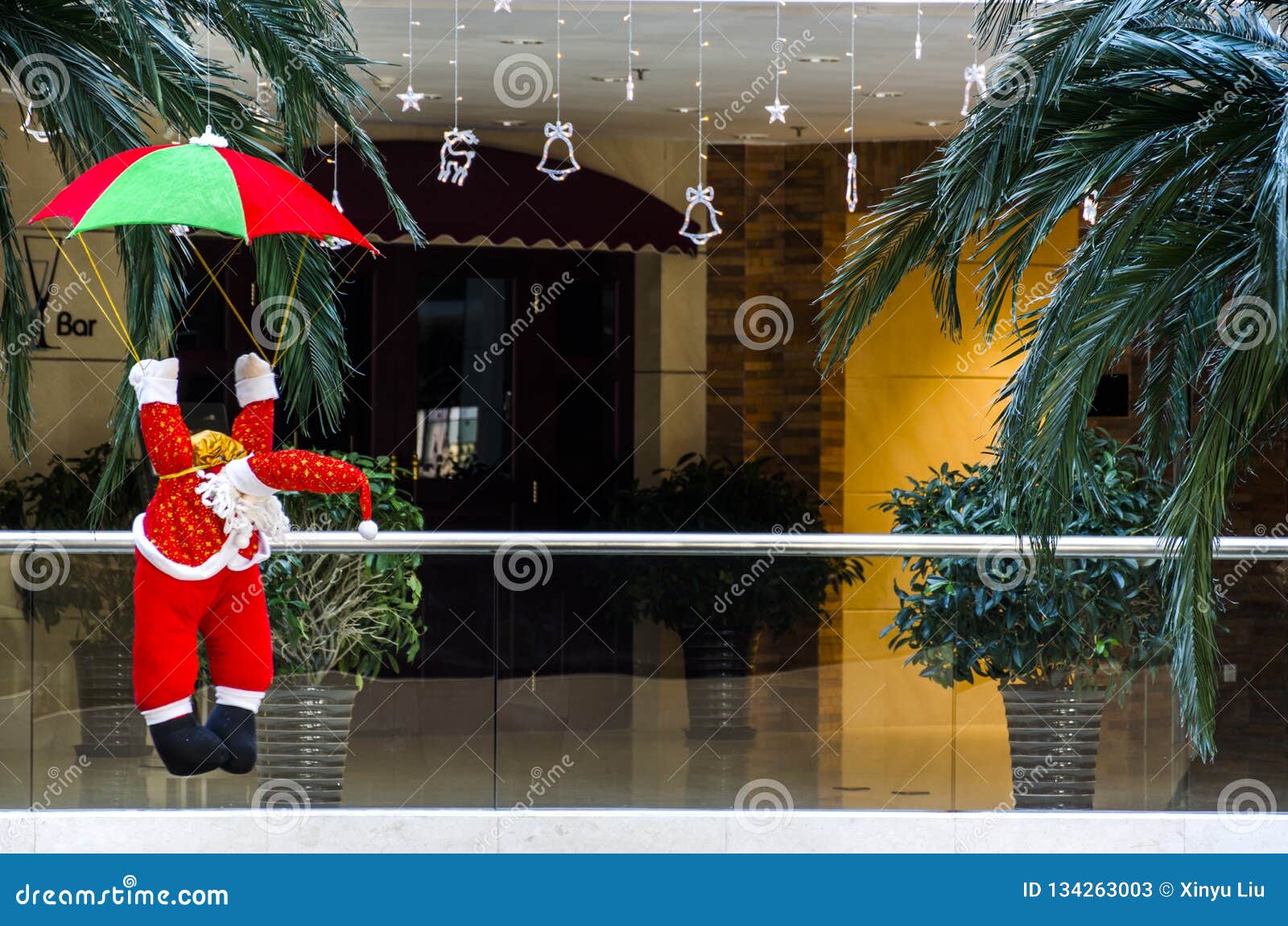 Airborne Santa Claus stock image. Image of light, lamp - 134263003