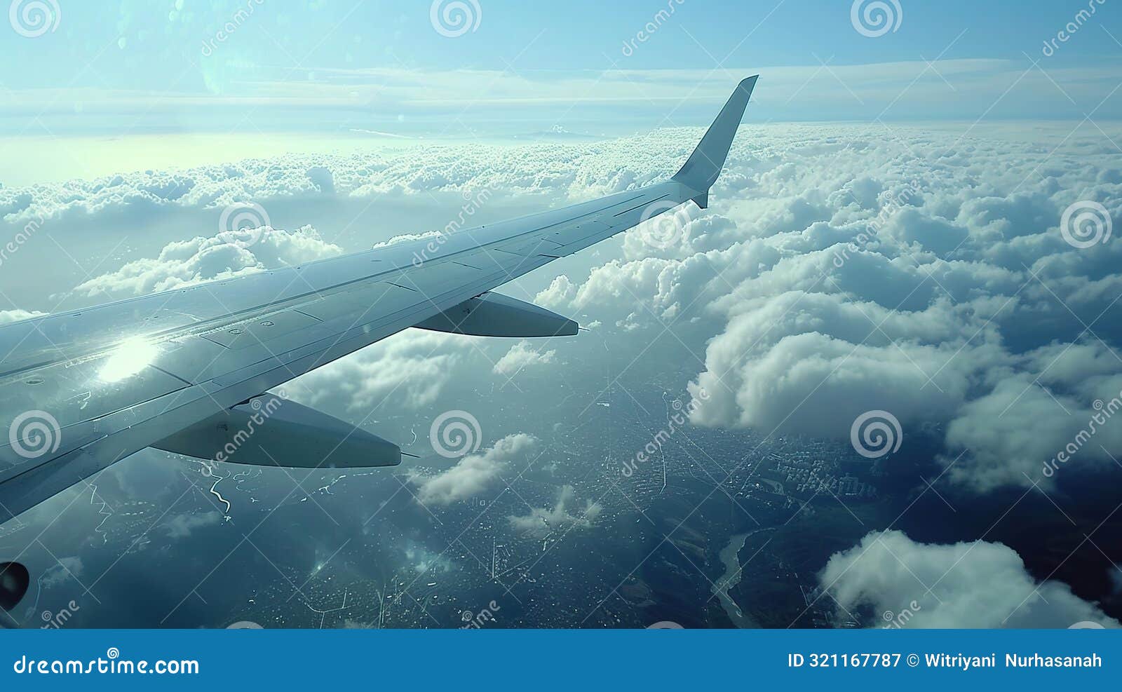 Airborne Wonder, Beautiful Sight Beyond the Airplane Window ...