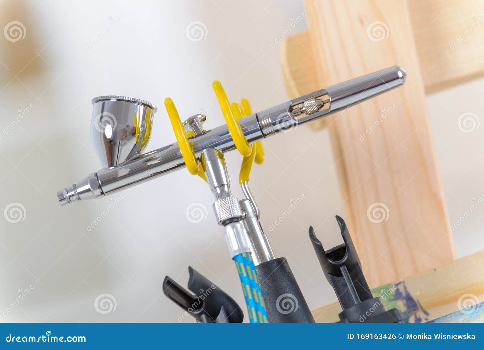 Airbrush on stand stock photo. Image of color, airbrushed - 169163426