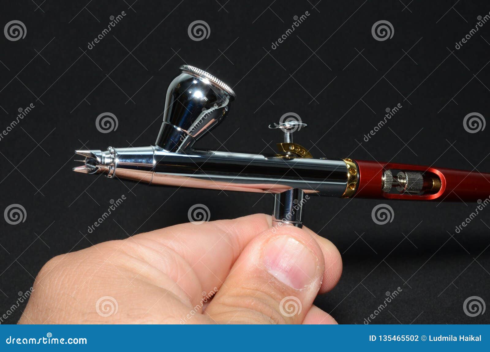 Airbrush Tip Detail. Needle Tip of an Airbrush. Approximate View of ...