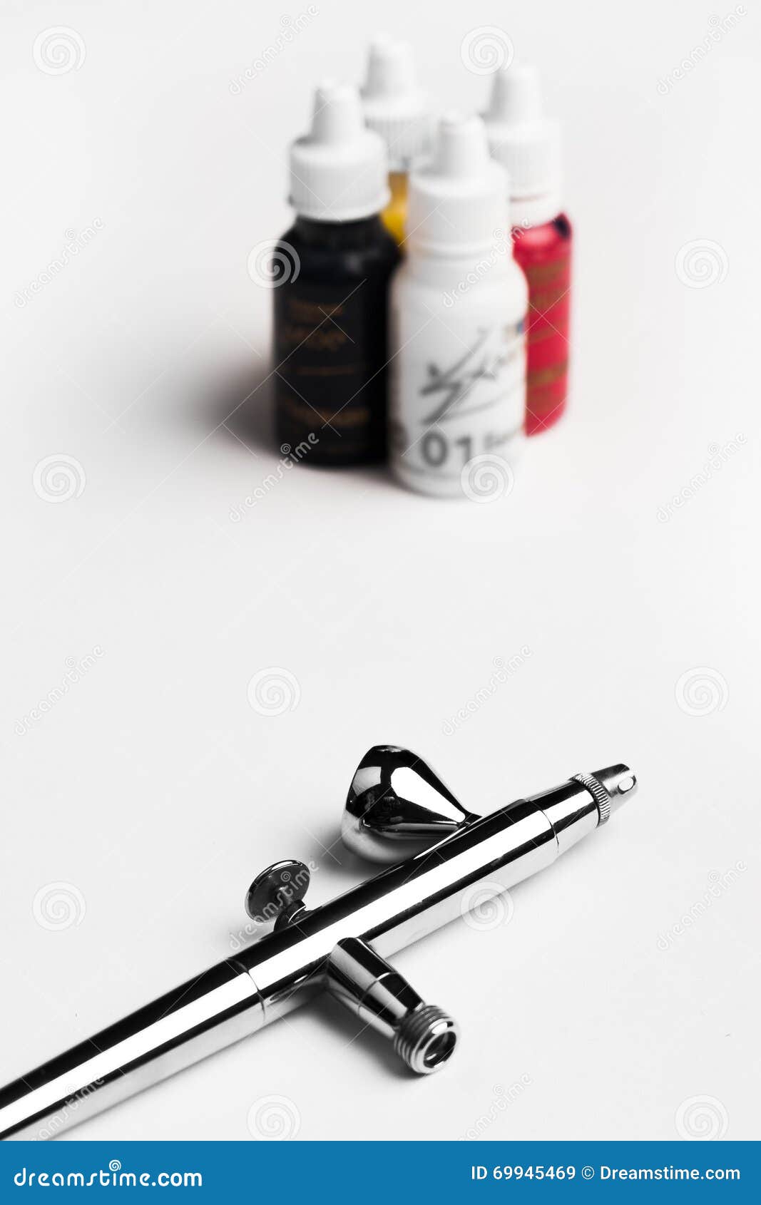 Airbrush on a White Background with the Colors of the Background Stock ...