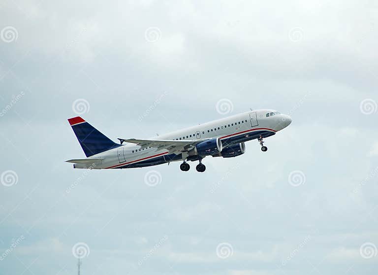 Airbus a-319 Passenjer Jet in Flight Stock Image - Image of jetliner ...