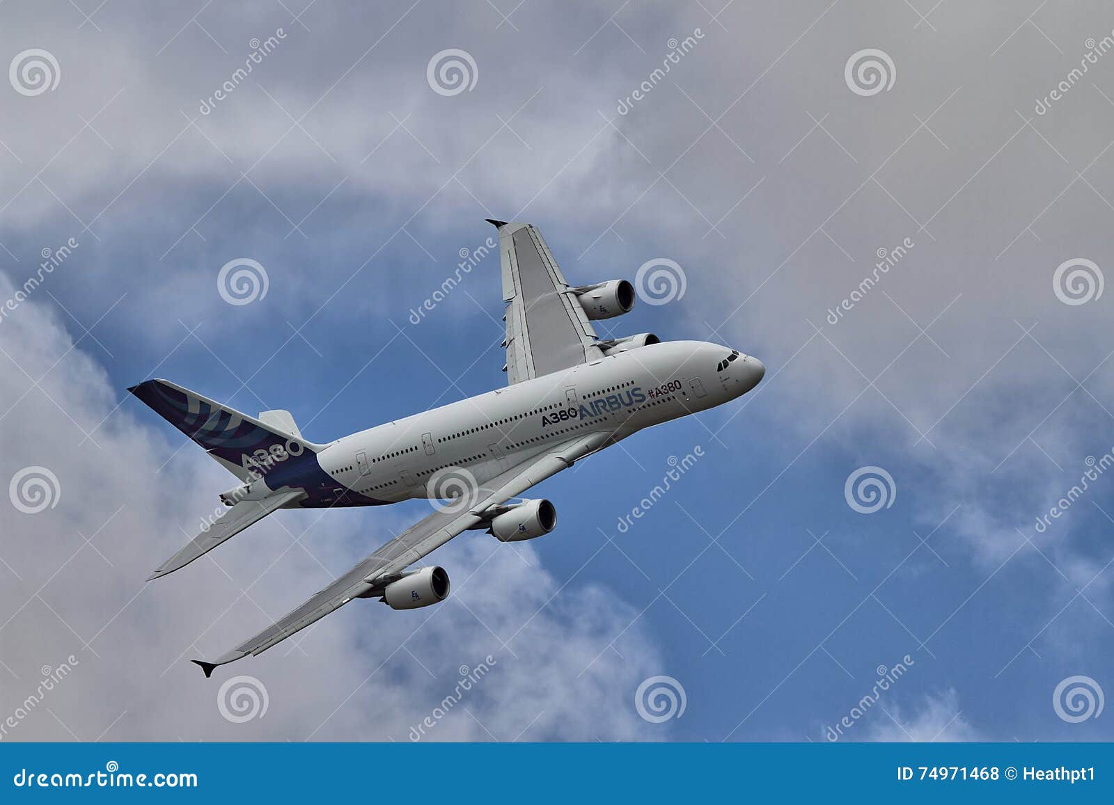Airbus A380 on Flypast at a UK Airshow Editorial Stock Photo - Image of ...