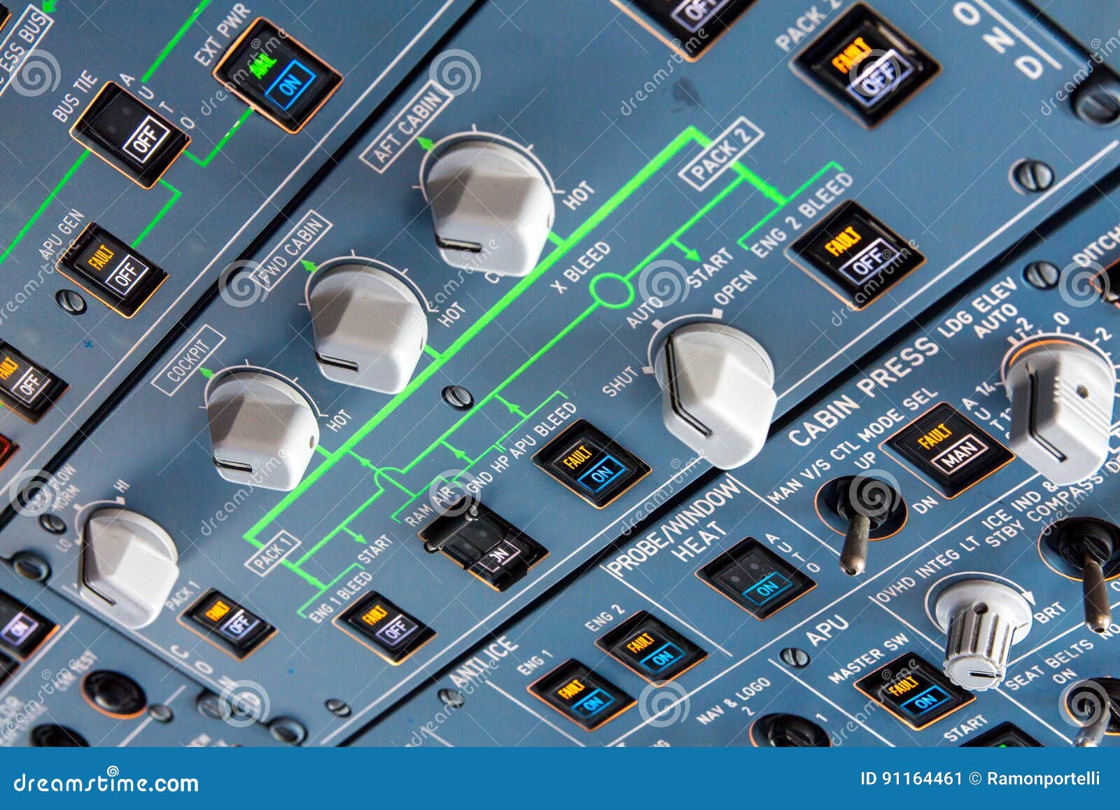 Airbus A320 overhead panel stock image. Image of captain - 91164461