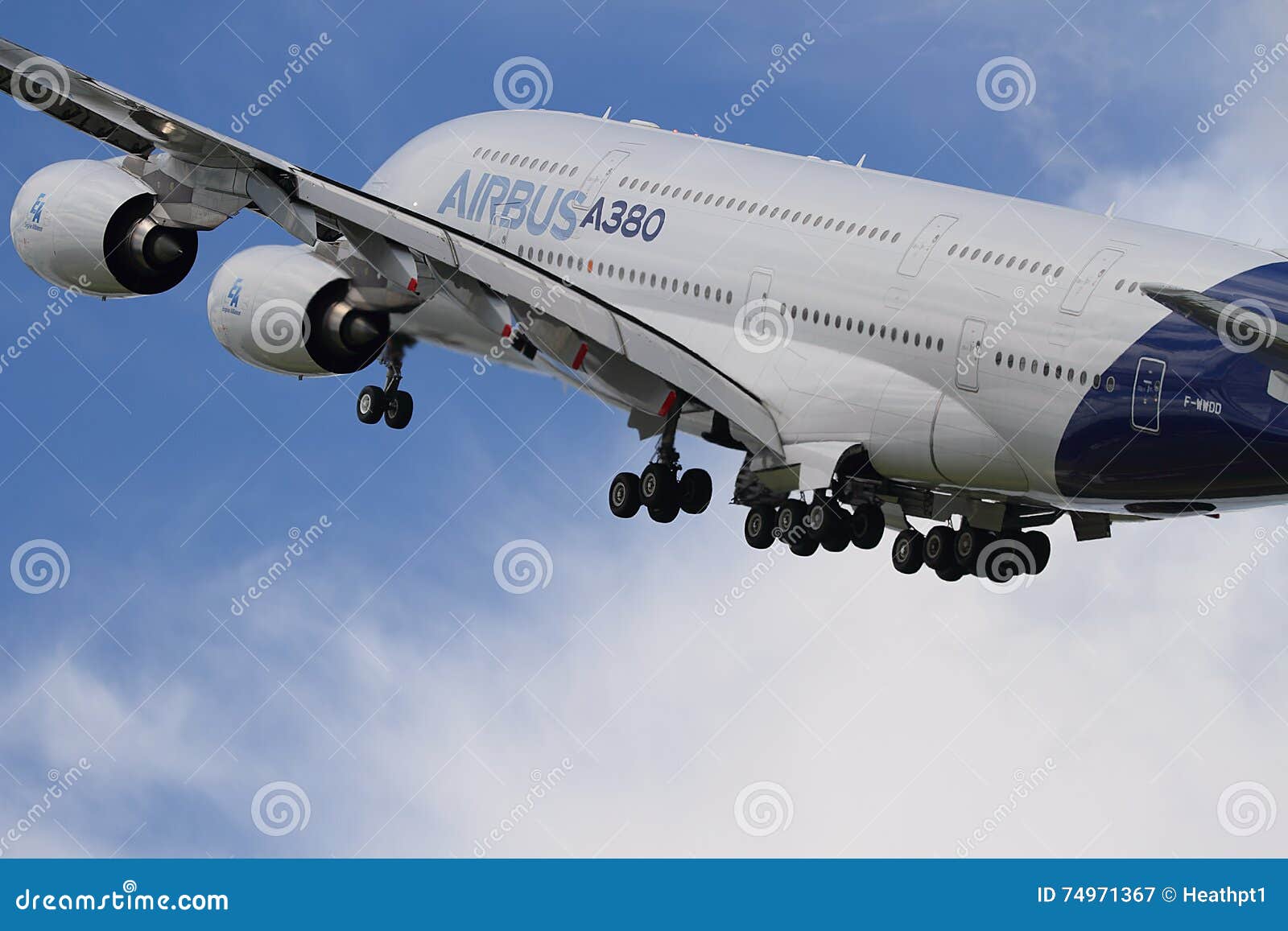 Airbus A380 takeoff editorial photography. Image of engines - 74971367