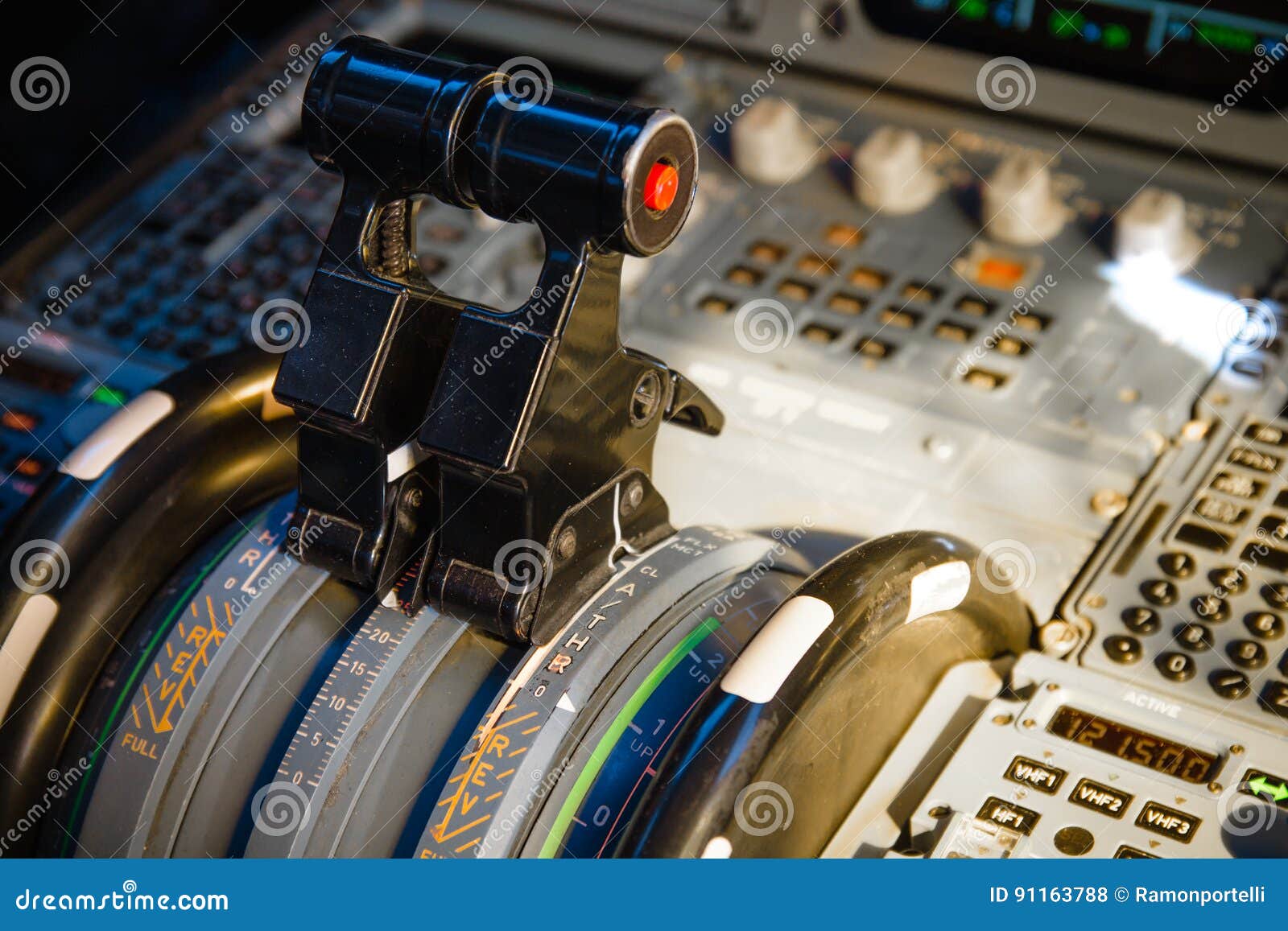 Airbus A320 thrust levers stock photo. Image of buttons - 91163788