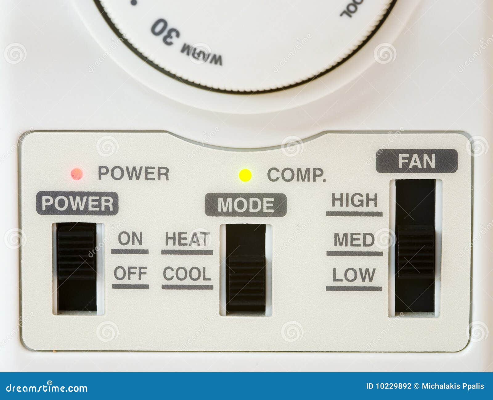 Airconditioner Thermostat stock photo. Image of knob - 10229892