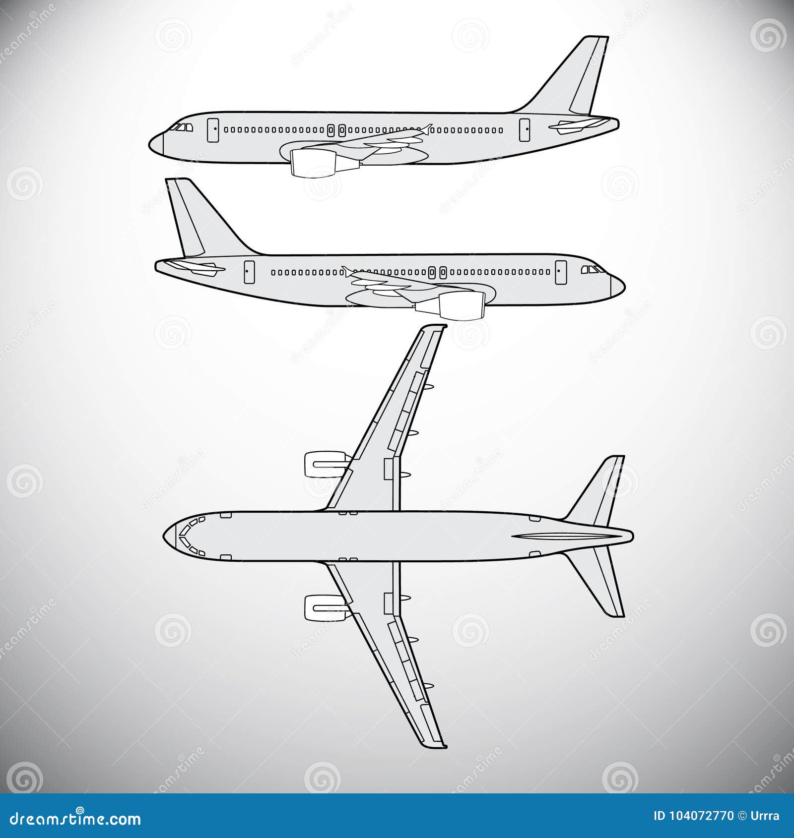 Aircraft,airliner stock vector. Illustration of outline - 104072770