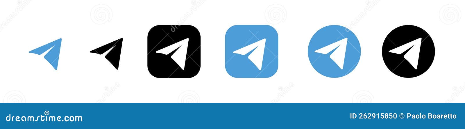 Aircraft Blue Button Icon Vector. Telegram Icon Editorial Image ...
