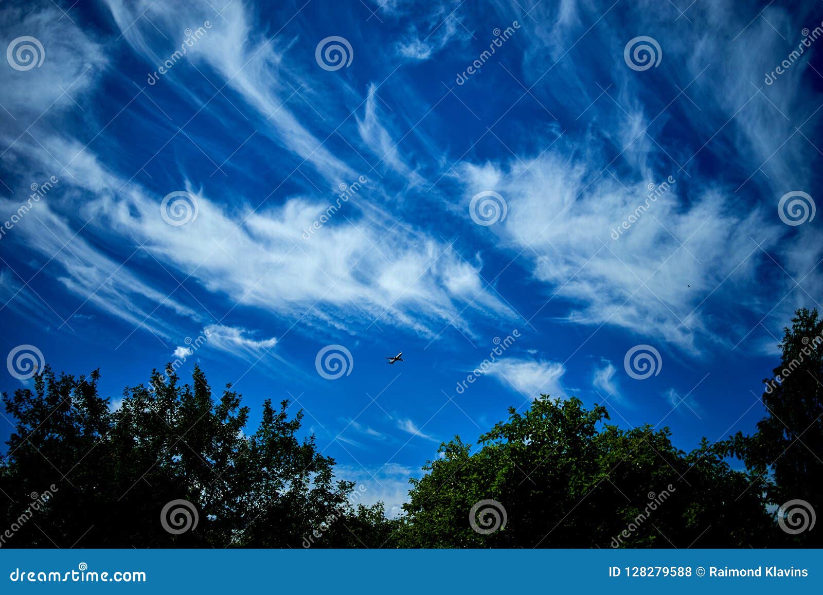 Aircraft in the Blue Sky Summer Time Stock Photo - Image of landscapes ...