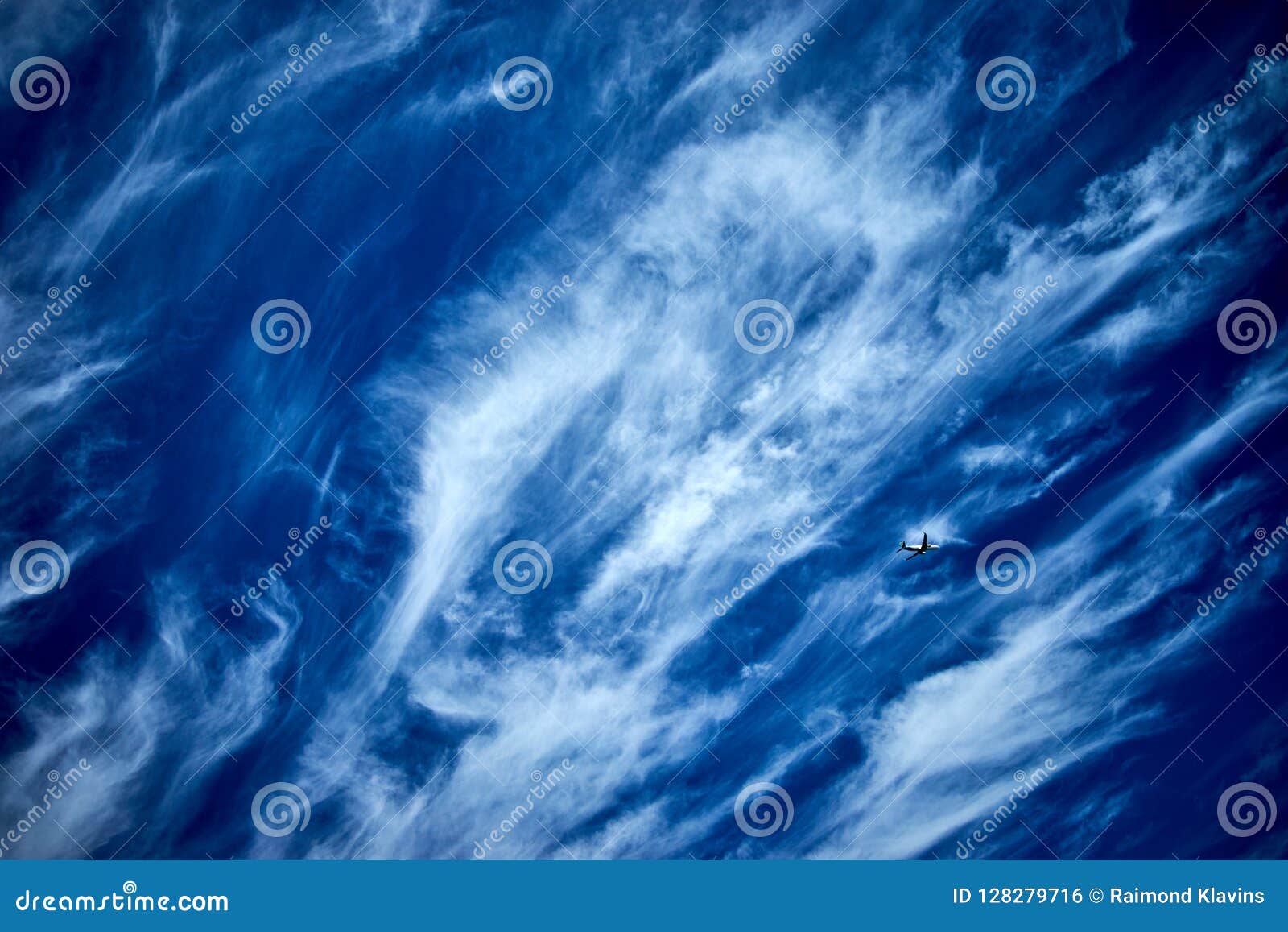 Aircraft in the Blue Sky Summer Time Stock Photo - Image of cloudscape ...