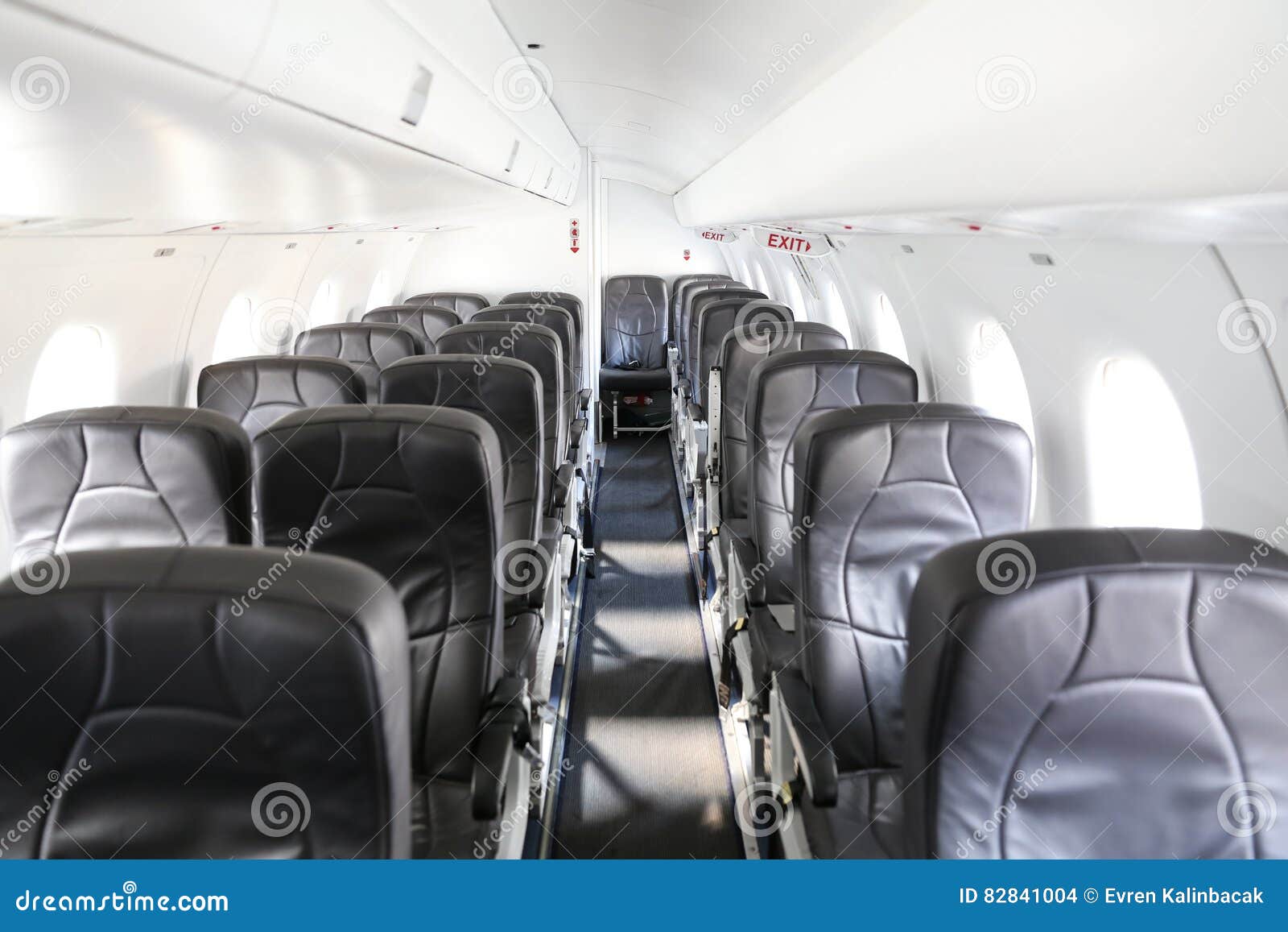 Aircraft Cabin of an Airplane Stock Photo - Image of economy, passenger ...