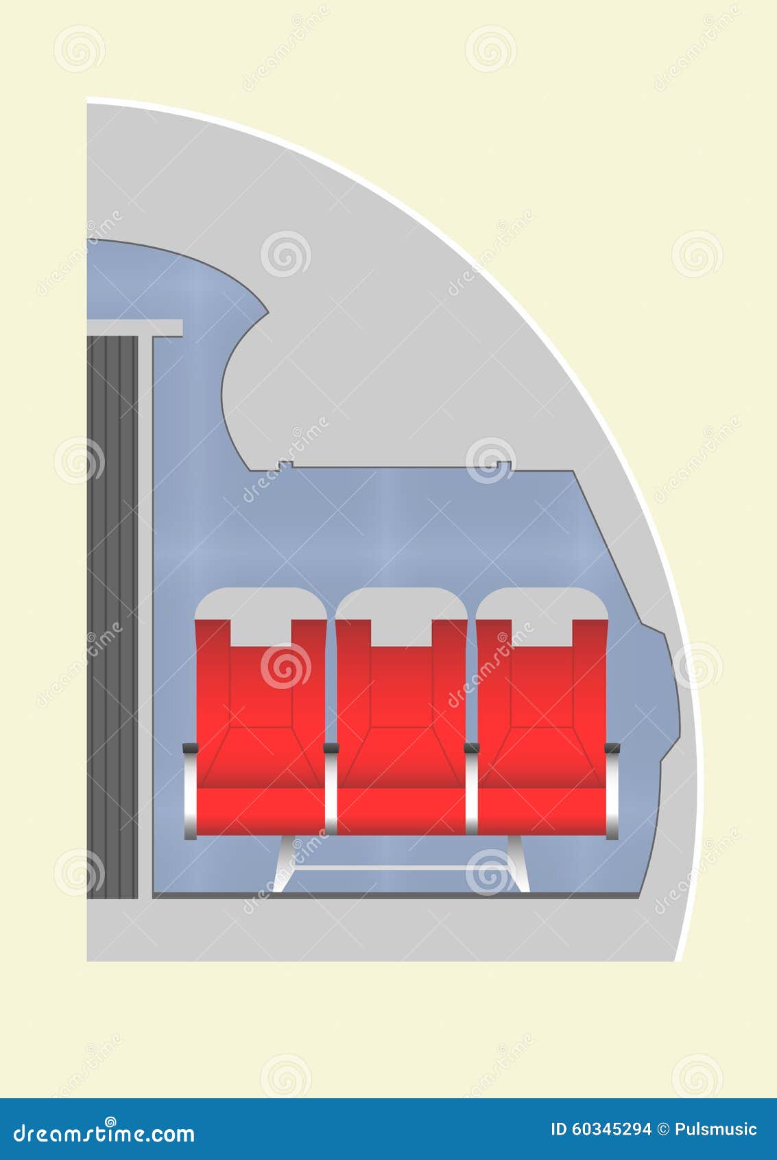 Aircraft cabin stock vector. Illustration of public, arrival - 60345294