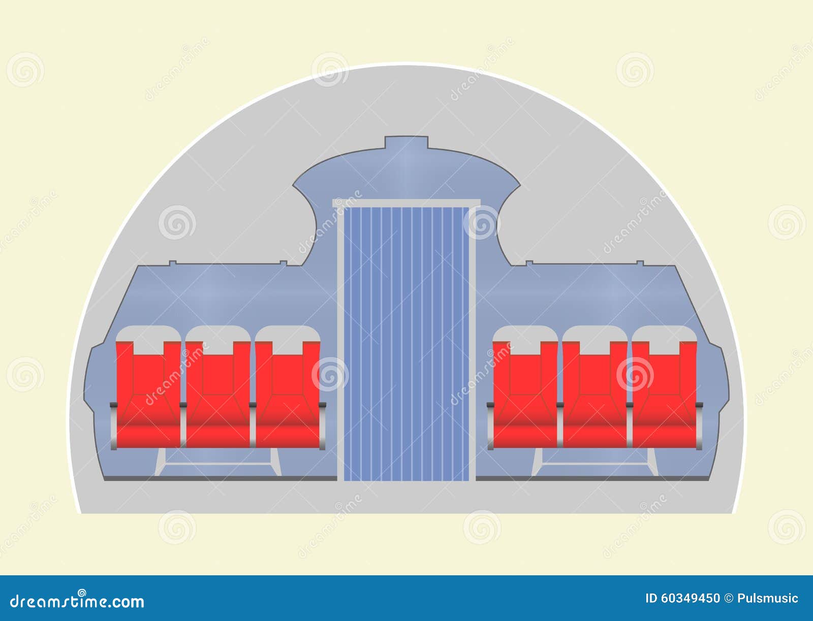 Aircraft Cabin with Passenger Seats Stock Vector - Illustration of ...