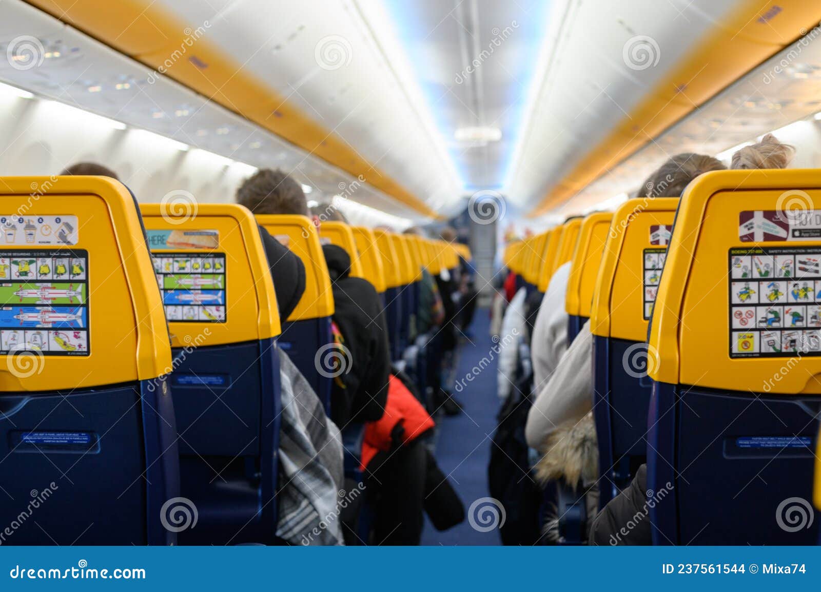 Aircraft Cabin Passenger Seats View from the Tail2 Editorial Stock ...