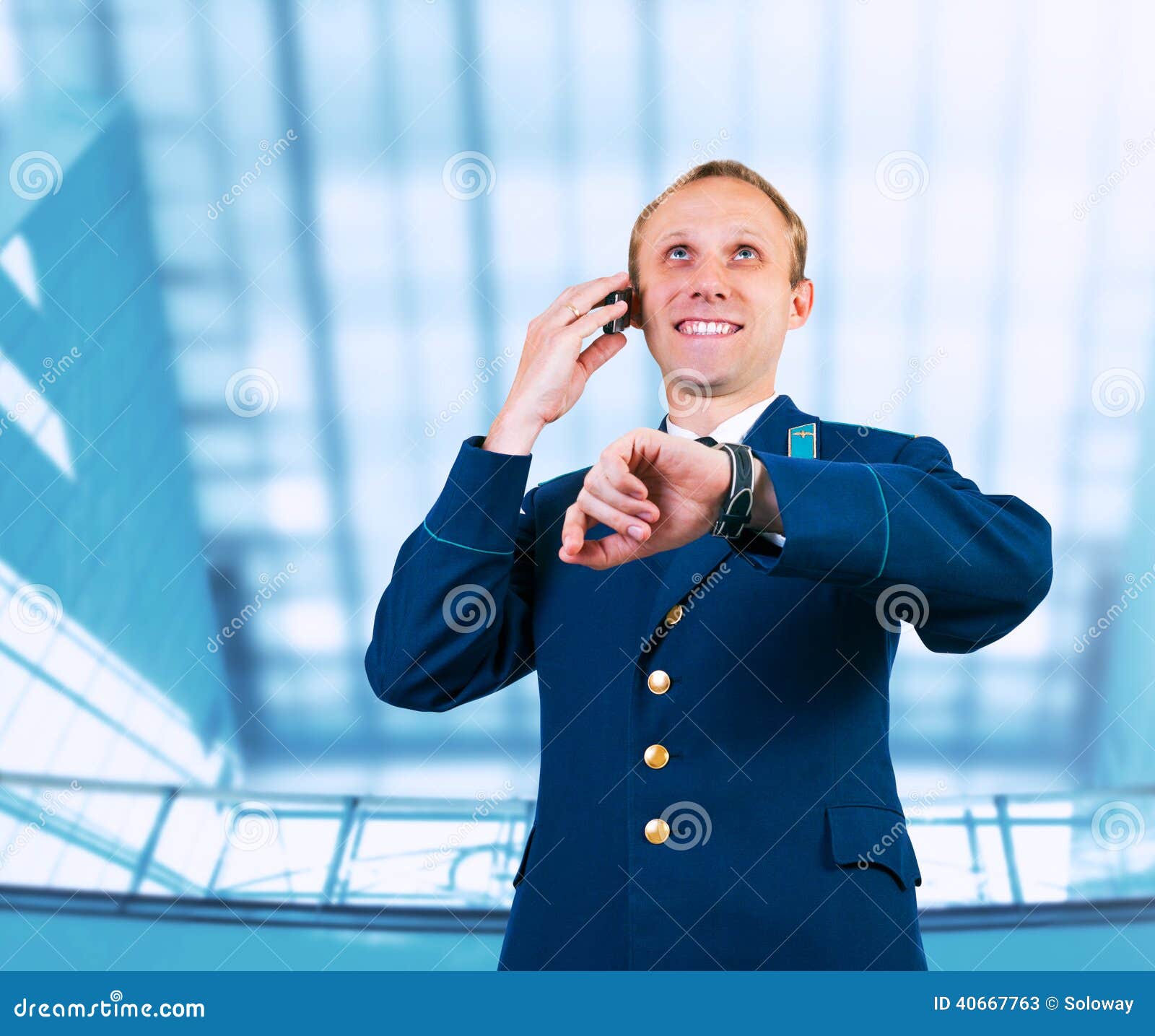 Aircraft Captain Portrait in Airport Stock Image - Image of journey ...