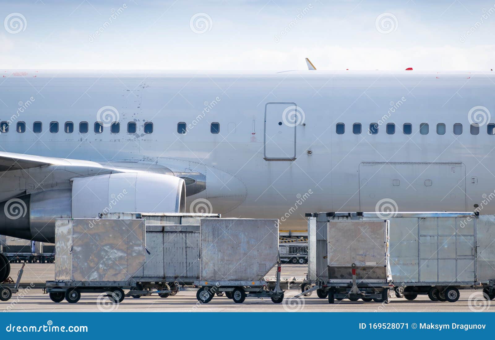 Aircraft cargo containers stock image. Image of airport - 169528071