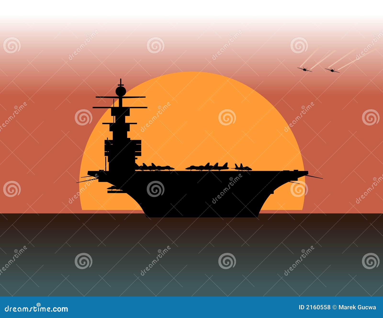 Aircraft Carrier Side And Top View Isolated On White Royalty-Free Stock ...