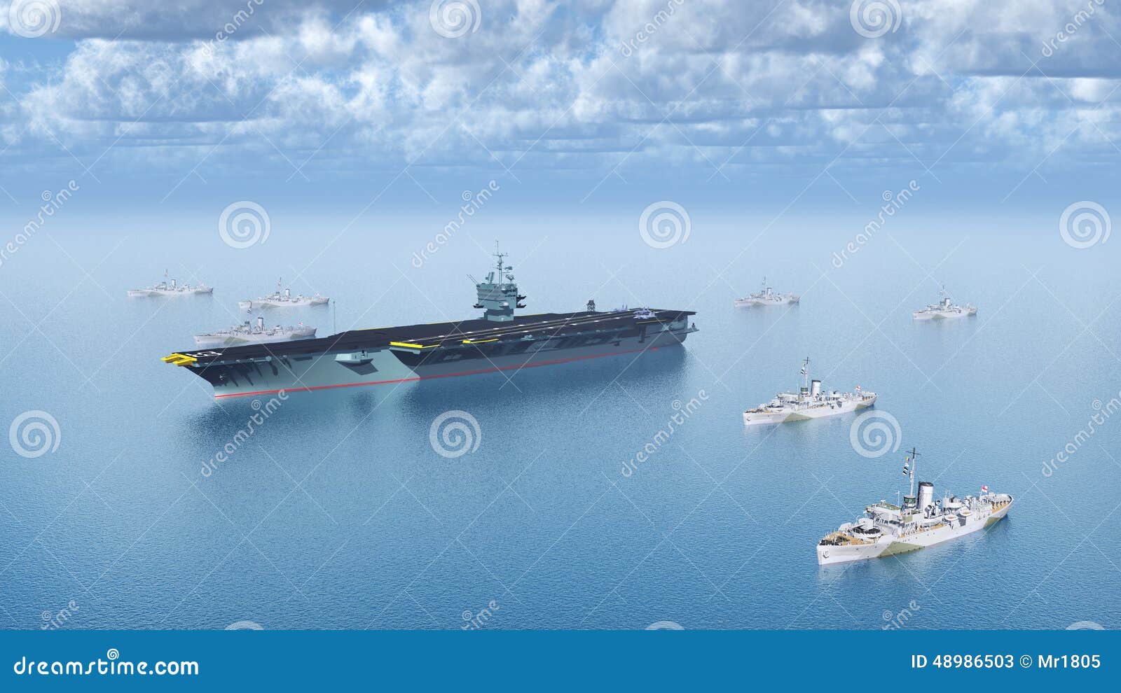 Aircraft Carrier stock illustration. Illustration of clouds - 48986503