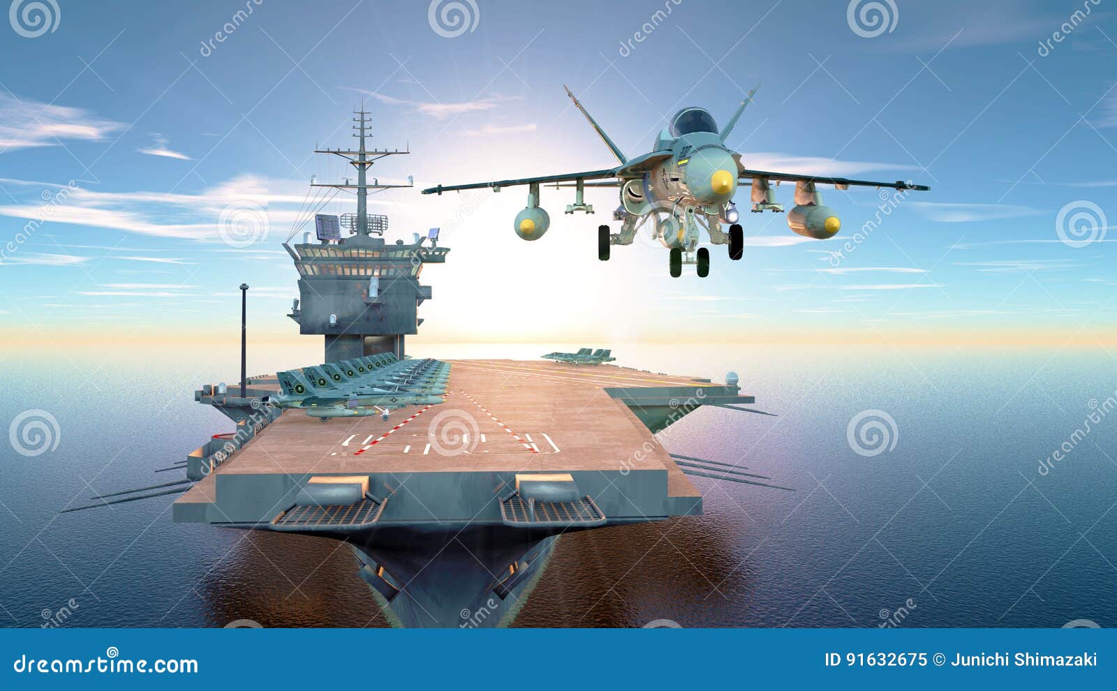 Aircraft carrier stock illustration. Illustration of airplane - 91632675
