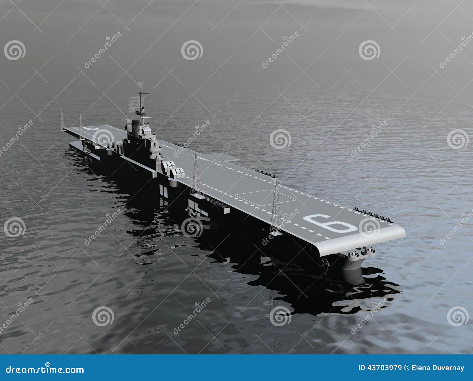 Aircraft Carrier - 3D Render Stock Illustration - Illustration of ship ...