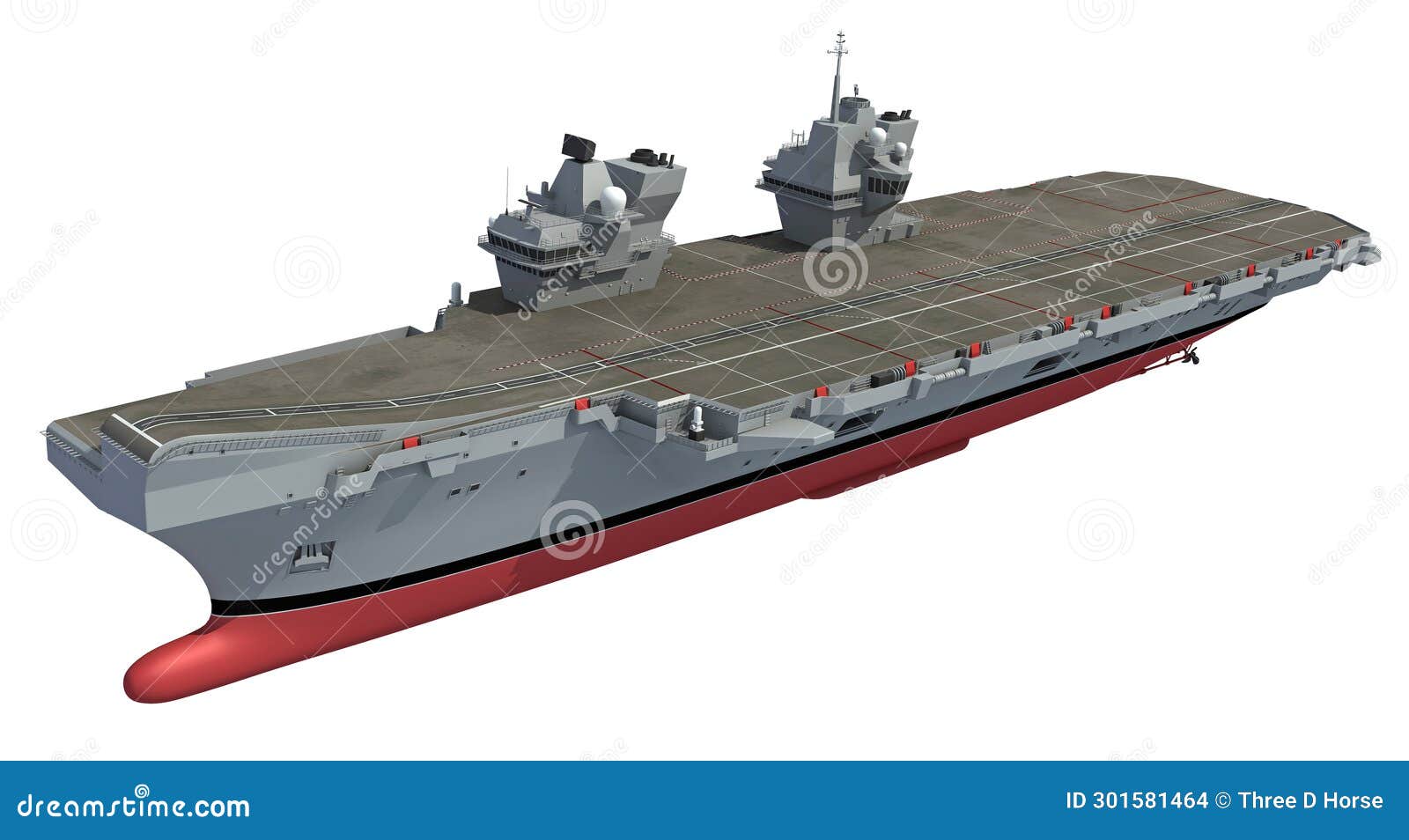 Aircraft Carrier Military Vessel 3D Rendering Ship on White Background ...
