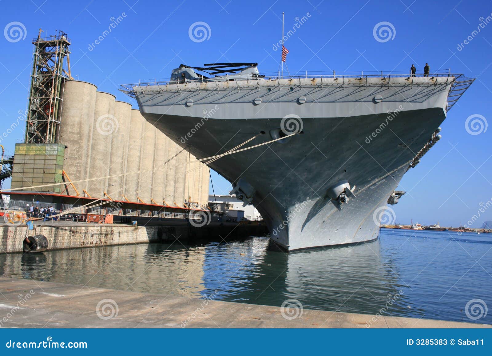 Aircraft carrier at port stock image. Image of palermo - 3285383